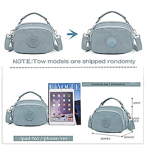 OPXTO-BoBo Lightweight Small Solid Color Crossbody shoulder bag, Nylon Multi-Pocket Cell Phone Purses Wallet for Women (Cute green)