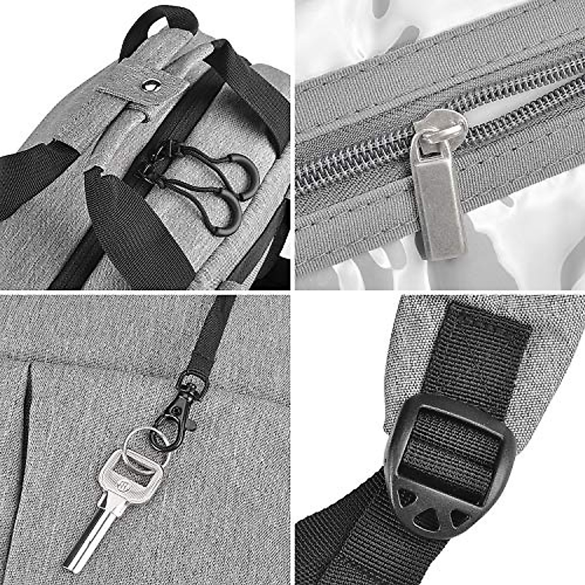 Baby Diaper Bag Backpack with Changing Pad, Changing Backpack with 13 Pockets and Stroller Straps, Large Capacity, Grey, Best Gift for Mom/Wife