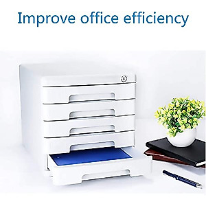 File Cabinet Durable Desktop Drawer Organizer 5 Layers File Cabinet Desktop Office Supplies Vanity (White)