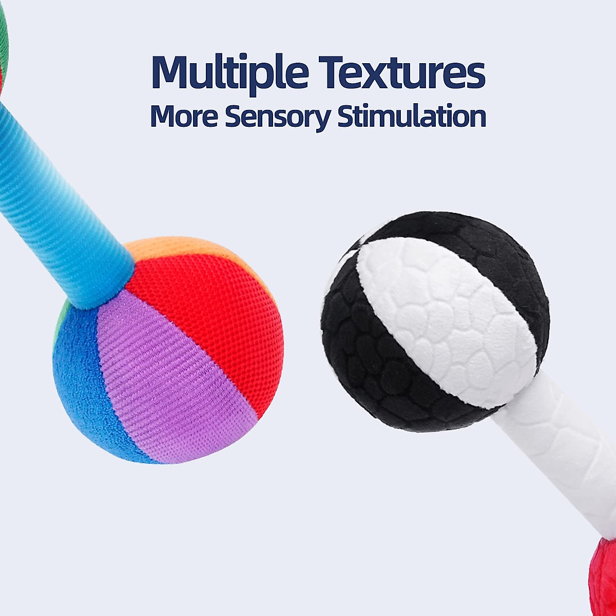 Jollybaby Soft Plush Stuffed Baby Dumbbell Rattle Toys for 0-3-6 Months Newborn, High Contrast Colorful Sensory Rattles Weights Toys for Infant Baby 0-3 Months, Funny Baby Boy Girls Shower Gifts