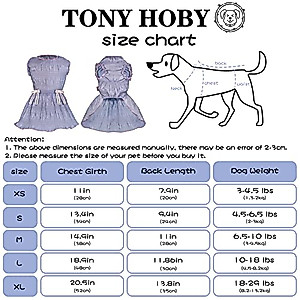 TONY HOBY Dog Dress, Dog Summer Dress, Dog Princess Dress Pleated with Bow-Knot, Soft Dog Tutu Outdoor Dress for Small Medium Dog (Blue, XS)