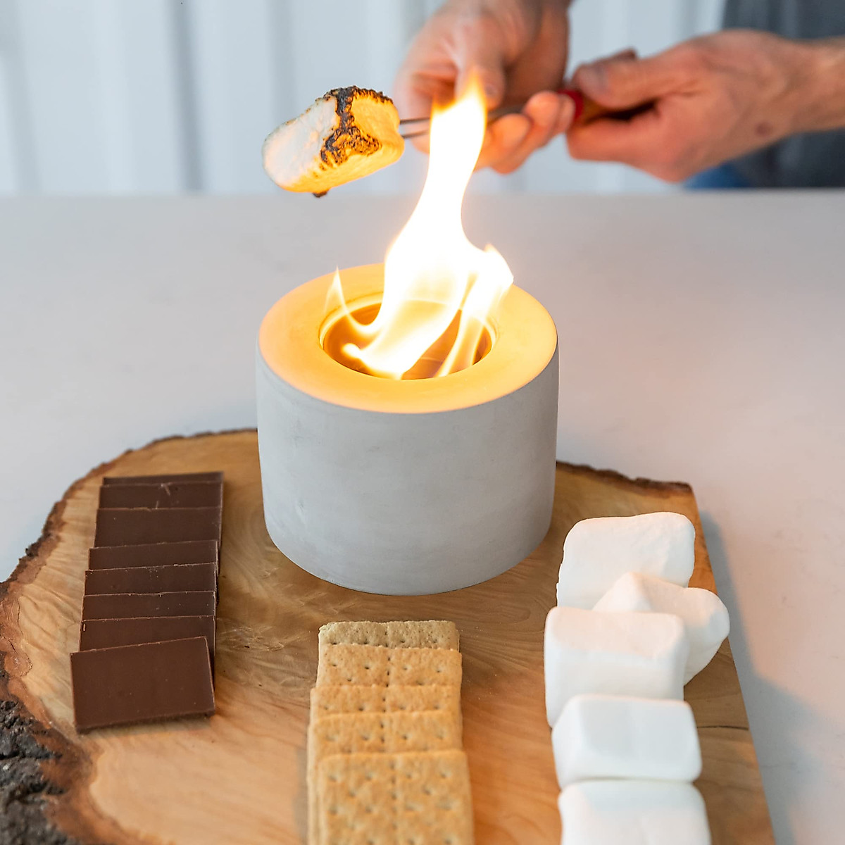 Napoli Tabletop Fire Pit. Indoor Fire Pit and Balcony Decor. 5" Table Top Fire Pit Bowl, Rubbing Alcohol Fueled Concrete Firepit. Mini Fire Pit, Tabletop Fireplace, Smores Maker, Portable Fire Bowls …