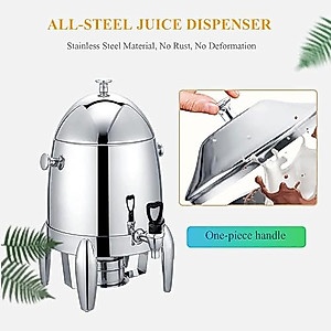 12L Commercial Stainless Steel Hot Beverage Dispenser 3 Gallon Chafer Urn Large Hot Water Urn for Coffee, Tea, Cappuccino, Hot Chocolate and Drinks