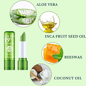 WENJLYJ 8 PCS Aloe Vera Lipstick,Magic Temperature Color Changing Lip Gloss Set,Long-lasting Nutritious Waterproof Lip Balm Moisturizing Lipstick Lip Makeup Kits for Women