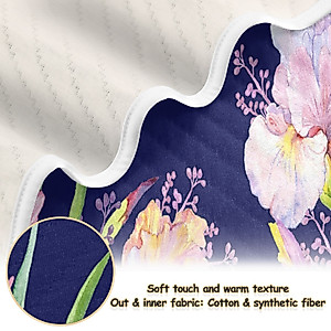 Kigai Hummingbird Iris Flower Baby Blanket, Cozy Throw Blankets for Newborn Infant and Toddler, Soft and Warm Receiving Baby Blanket for Crib Stroller