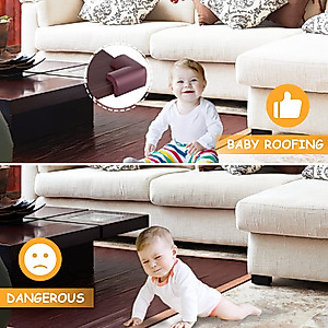 PRObebi Corner Protector Baby 10 Pack - Baby Proofing Corner Guards - Extra Large Edge Protector for Baby for Table, Stair, Cabinet - Brown