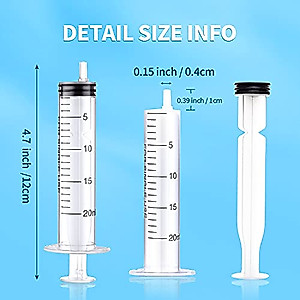 BSTEAN 20ml Syringe without Needle, Individually Wrapped for Industrial, Scientific, Measuring, Watering, Pet Feeding, Liquid Refilling and Dispensing (Pack of 10)