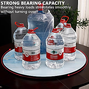 MegLob Marble Pattern Lazy Susan Turnable, Tempered Glass Lazy Susan Turnable for Dining Table, Hotel Serving Rotating Tray, 8Mm Thickness, Easy to Share Food,⌀78cm/30.7"