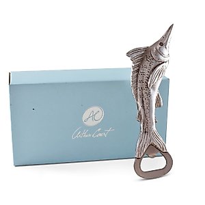 Arthur Court Designs Aluminum Marlin Fish Bottle Opener Fisherman Gift Coastal Barware 7 inch Long