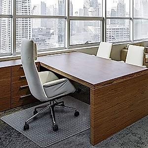 Azadx Clear Office Chair Mat for Low, Standard and No Pile Carpeted Floors, Plastic Computer Desk Chair Mat on Carpet for Easy Rolling, Durable Carpet Protector Mat (36 x 48'' Rectangle)