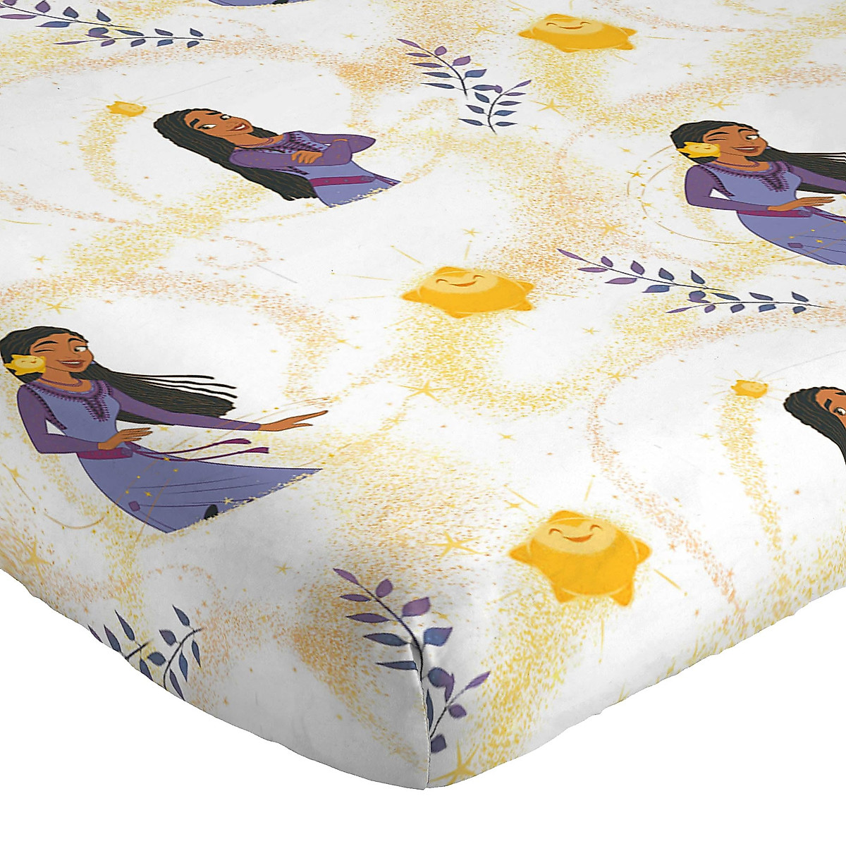 Jay Franco Disney Wish Full Size Sheet Set - Super Soft Kids 4 Piece Bedding Set Features Asha, Valentino, & Wishing Star - Microfiber Sheets Includes Reversible Pillow Covers