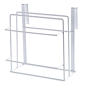 Multifunctional Over Door Storage Rack Two-layer Steel Hanging Cabinet Door Organizer Trays Under Cabinet Door Organizer Rack Holders Cupboard Hanging Storage Shelf Kitchen Cabinet Door Hook Holder