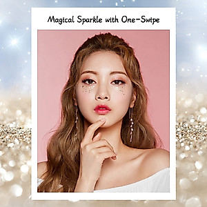 Erinde Liquid Glitter Eyeshadow Eyeliner, Metallic Shimmer Glitter Eyeshadow Liner, High Pigment Colored Eyeliner, Waterproof Long Lasting Sparkle Christmas Eye Makeup for Women, Star Silver