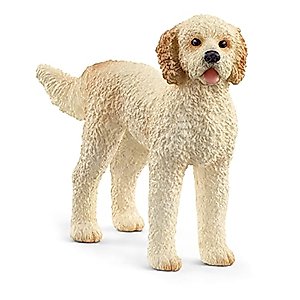 Schleich Farm World Goldendoodle Dog Figurine - Highly Detailed and Durable Animal Toy, Fun and Educational Play for Boys and Girls, Gift for Kids Ages 3+