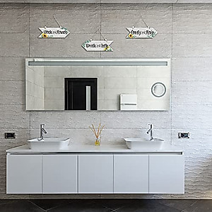 Putuo Decor Sunflower Bathroom Sign, Rustic Farmhouse Wash Brush Wall Decor for Home, Laundry, 3 Pieces 11.8x3.5 Inches Arrow Hanging Plaque