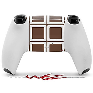 WraptorSkinz Skin Wrap compatible with Sony PS5 DualSense Controller Squared Chocolate Brown (CONTROLLER NOT INCLUDED)