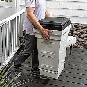 Step2 Atherton Large Garbage Container, Indoor/Outdoor Durable & Stylish Trash Can with Lid, Weather-Resistant, Classic White