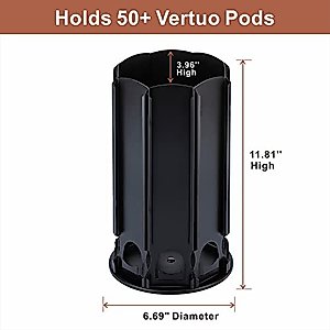 Rice rat for Nespresso Vertuo Pod Holder Carousel Vertuoline With Central Additional Pods Storage (Carousel-50+ Pods)