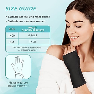 fibee 2 Pack Night Wrist Sleep Support Brace,Carpal Tunnel Wrist Brace Night Support,Adjustable Compression Wrist Splint for Tendonitis Arthritis Pain Relief Hand Support with Cushioned Beads Padded