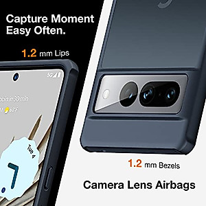 TORRAS MarsClimber for Google Pixel 7 Pro Case 6.7'' [8FT Military-Grade Drop Protection] [3 Stand Ways Slim Kickstand] Translucent Matte Protective Phone Cases for Google Pixel 7 Pro, Black