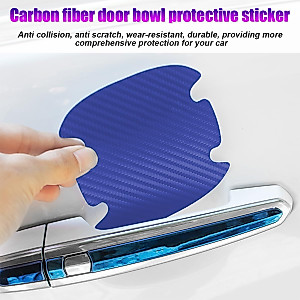 Car Door Handle Bowl Sticker, 8 Pcs Carbon Fiber Anti-Scratches Protectors, Universal Car Door Handle Cup Paint Guard Protective Films, Self-Adhesive & Non-Marking, Car Accessories
