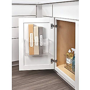 iDesign AFFIXX Plastic Wall Mount Organizer for Kitchen Bathroom, Office, Bedroom, Garage, Craft Room, 3.5" x 11" x 6.5", Clear