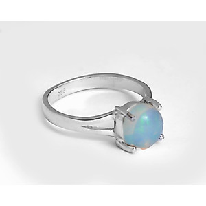 1.40 Carat Natural Finest Fire Ethiopian Opal Gemstone Woman Ring in 925 Sterling Silver