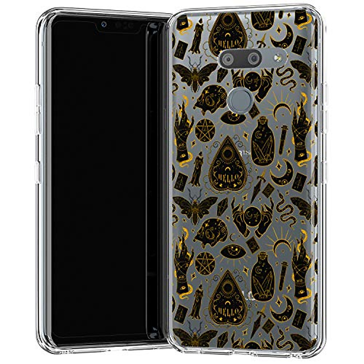 Loraw Slim TPU Phone Case Compatible with LG Velvet V60 V50 ThinQ 5G V40 V35 V30 Plus G7 G6 Protective Mystical Flexible Silicone Cover Occult Ouija Board Clear Witchcraft Magic Durable Shockproof
