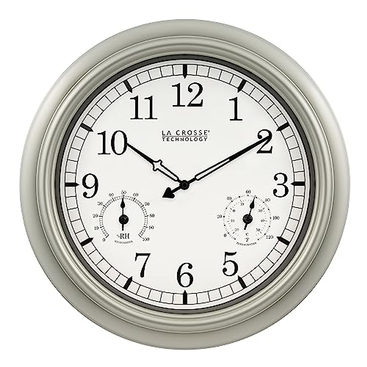 La Crosse Technology WT-3181PL-Q Quartz Indoor/Outdoor Wall Clock, 18"