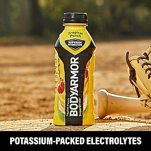 BODYARMOR Sports Drink Sports Beverage, Tropical Punch, Coconut Water Hydration, Natural Flavor With Vitamins, Potassium-Packed Electrolytes, Perfect For Athletes, 28 Fl Oz (Pack of 12)