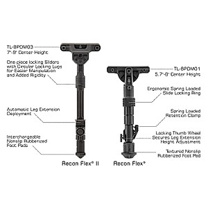 UTG Recon Flex II M-LOK® Bipod, Matte Black, Cent. 7"-9"