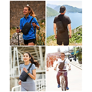 WATERFLY Slim Crossbody Sling Bag: Multipurpose Travel Cross Body Chest Shoulder Bag Sling Backpack for Walking Hiking for Men Women