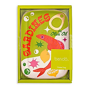 ban.do Novelty Trinket Tray, Ceramic Jewelry Dish, Small Decorative Tray for Keys or Decor, Cute Catchall Tray, Sardines