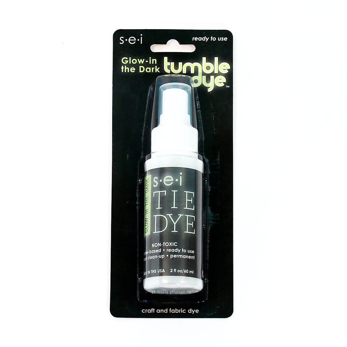 S.E.I Glow in The Dark Tie Dye Spray Bottle, 2- Ounces, Fabric Spray Dye
