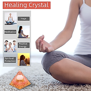 Hopeseed Orgone Pyramid Flower of Life Orgonite Rose Quartz Healing Crystal Pyramid Chakra Reiki Positive Energy Generator for Reduce Stress Promote Relationships and Bring Success Spiritual Gift