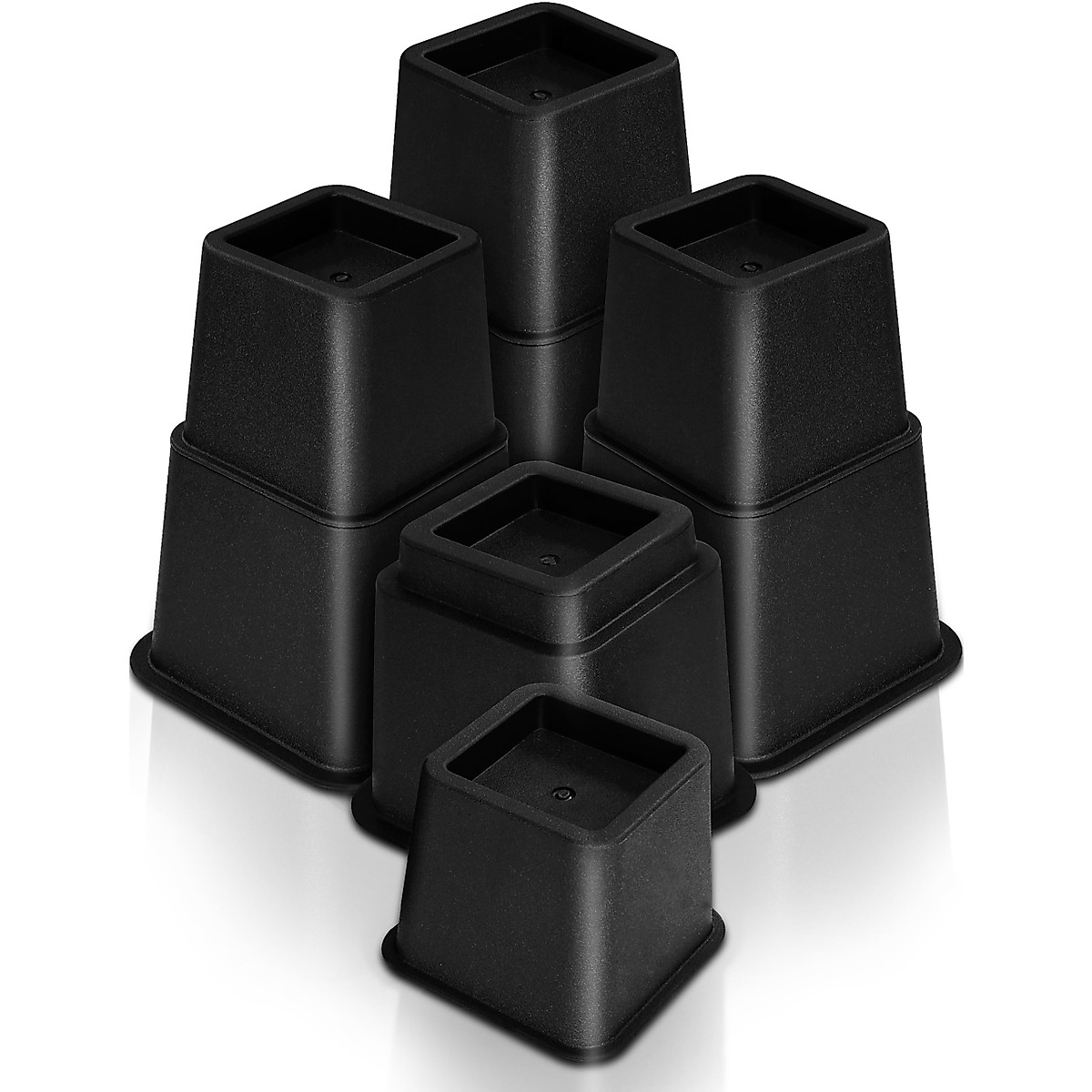 Utopia Bedding Adjustable Bed Furniture Risers - Elevation in Heights 3, 5 or 8 Inch Heavy Duty Risers for Sofa and Table - Supports up to 1,300 lbs - (Set of 4 Riser, Black)