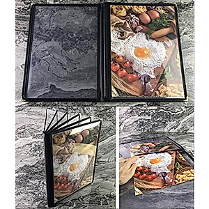 COSMOS 4 Page 8 View Transparent Restaurant Menu Covers, Fits A4 Size Paper