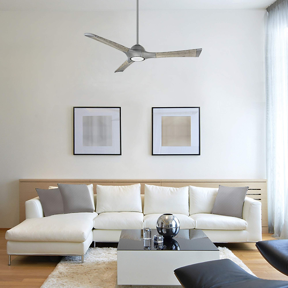 Woody Smart Indoor and Outdoor 3-Blade Ceiling Fan 72in Oil Rubbed Bronze/Dark Walnut with 3000K LED Light Kit and Remote Control works with Alexa, Google Assistant, Samsung Things, and iOS or Android App