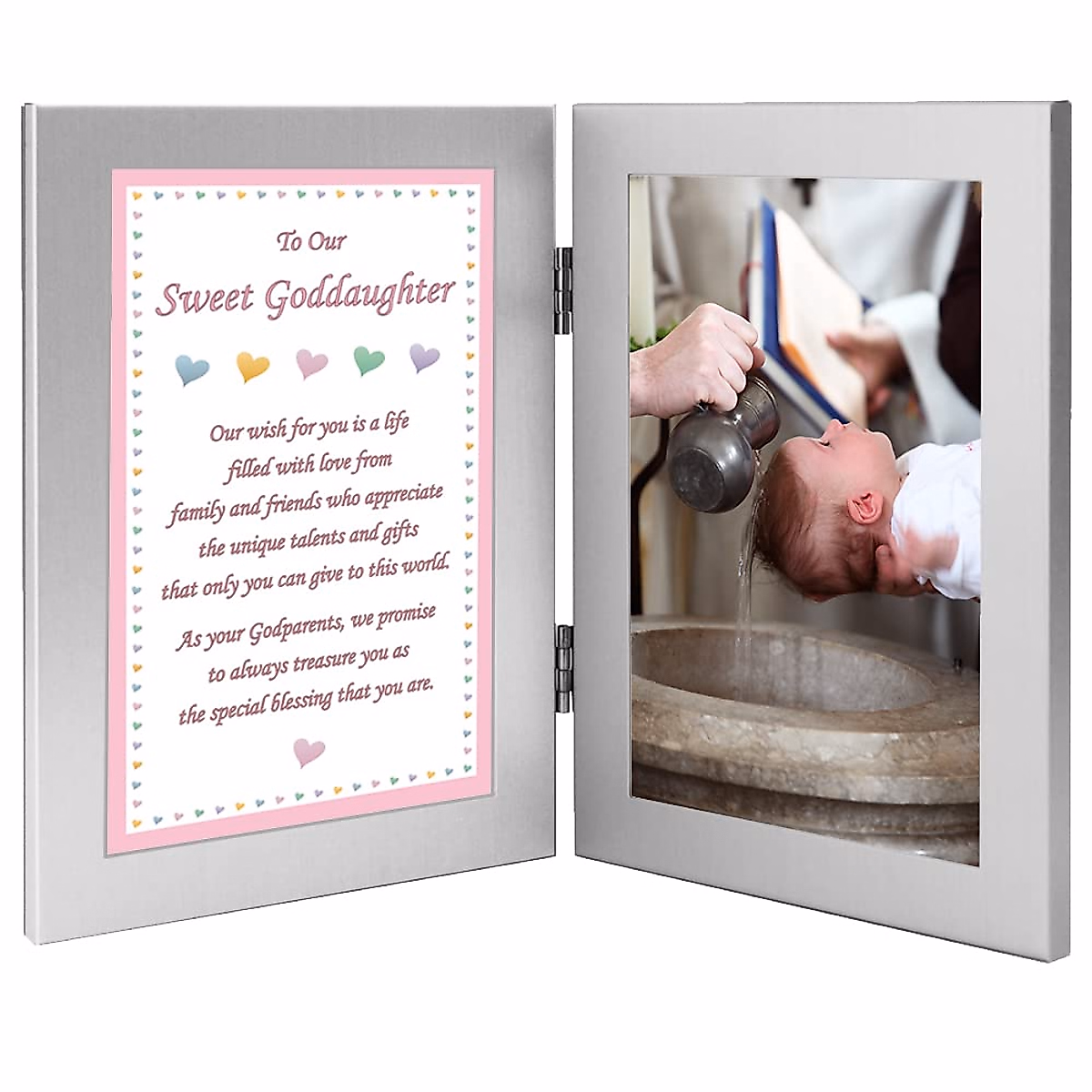 Sweet Goddaughter Gift, Poem from Godparents for Baptism or Christening, Add 4x6 Inch Photo