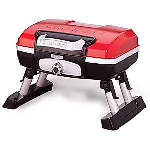 Cuisinart CGG-180T Portable, 17.6 x 18.6 x 11.8-Inch, Petit Gourmet Tabletop Gas Grill, Red & CCB-134 Comfort Grill Cleaning Brush