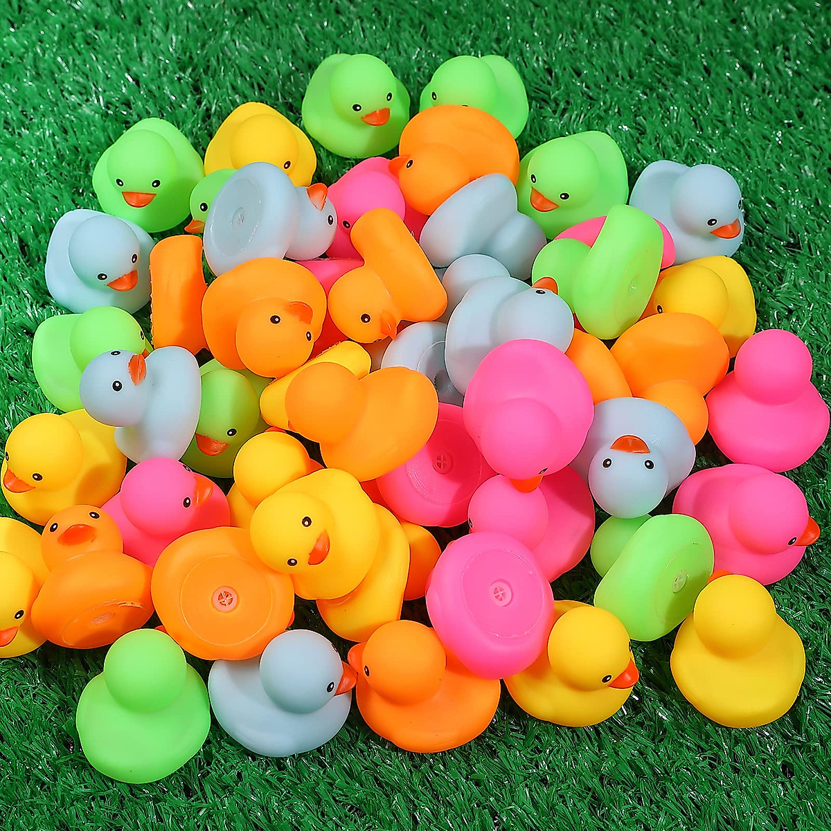 50 Pack Multicolor Mini Rubber Duck Bath Toy Colored Little Ducks
