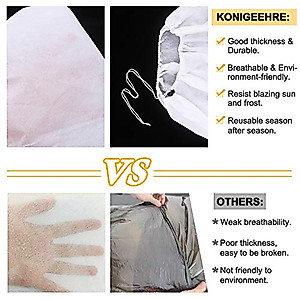 KONIGEEHRE Upgraded Version 5 Packs Plant Freeze Protection Covers 32 x 47 Inch Winter Shrub Cover Tree Frost Blanket with Drawstring for Winter Frost Protection Sun Protection