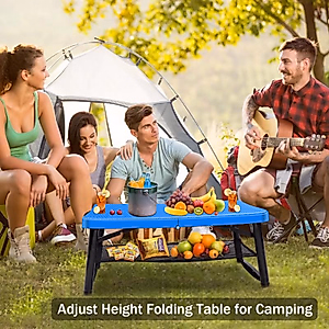 Small Folding Table Portable for Camping - Mondoshop Lightweight Foldable Table with Mesh Fabric for Outdoor Cooking, Picnic, Camp, Beach, Travel