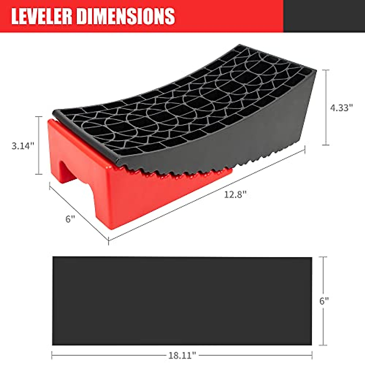 BEETRO Camper Leveler 2 Pack, Curved RV Levelers for Travel Trailers, with Camper Wheel Chocks, Anti-Slip Mats and Carry Bag, Faster Camper Leveling Than RV Leveling Blocks,Up to 35,000 lbs