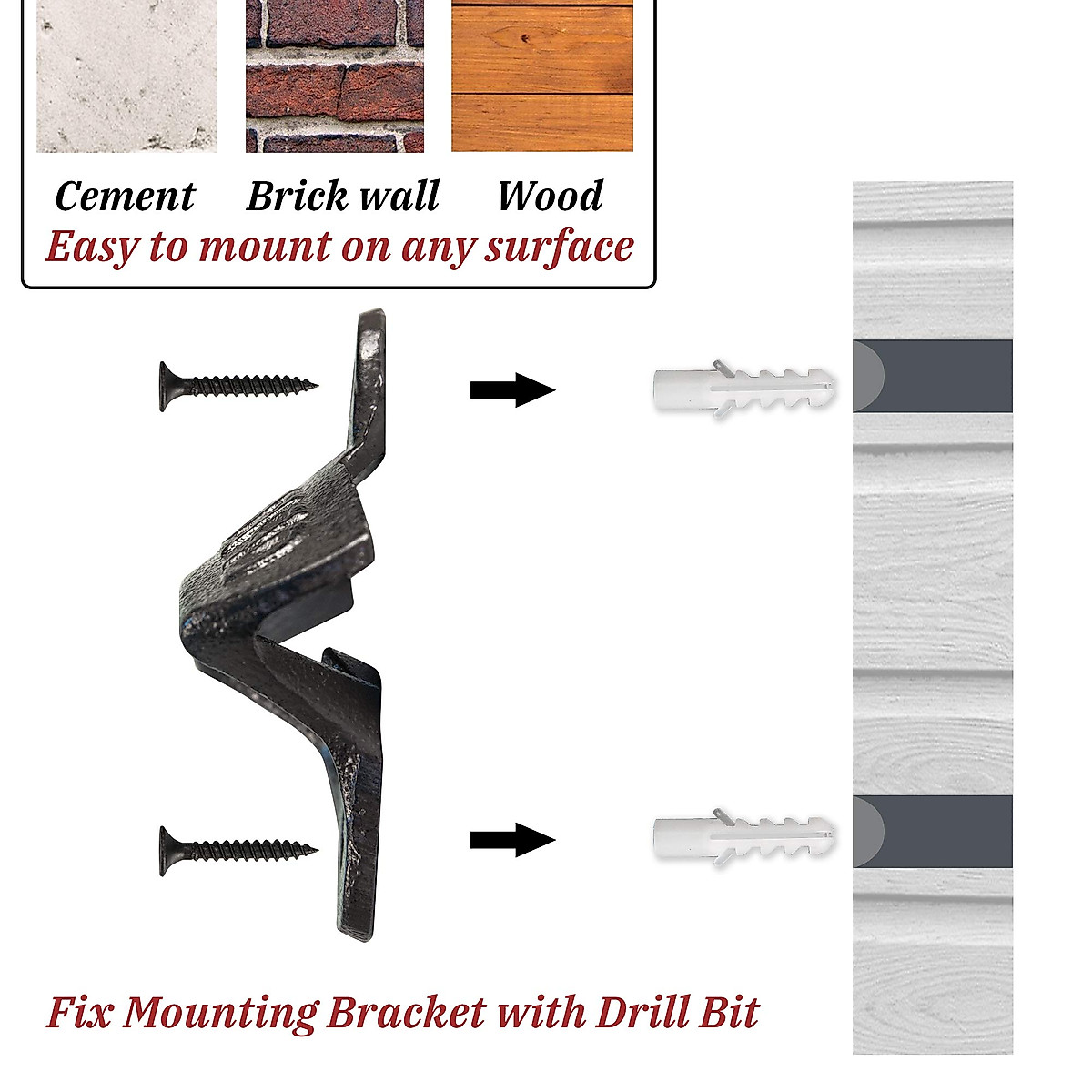 2PCS Cast Iron Wall Mounted Bottle Opener Vintage Rustic with Self-Tapping Screws for Home Garden Bar KTV Hotel HE06