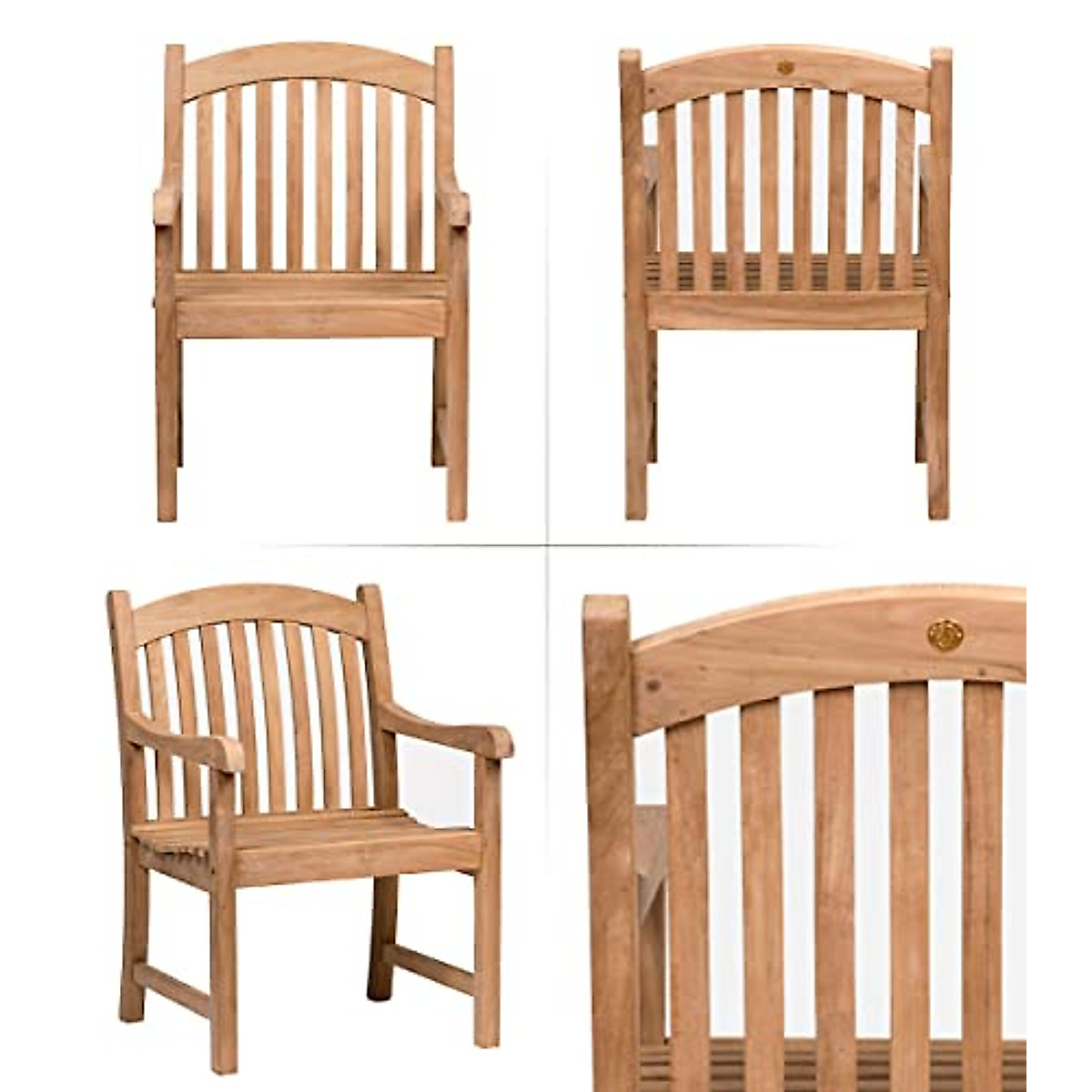 Amazonia Newcastle 9-Piece Outdoor Rectangular Dining Table Set | Certified Teak | Ideal for Patio and Indoors, Light Brown