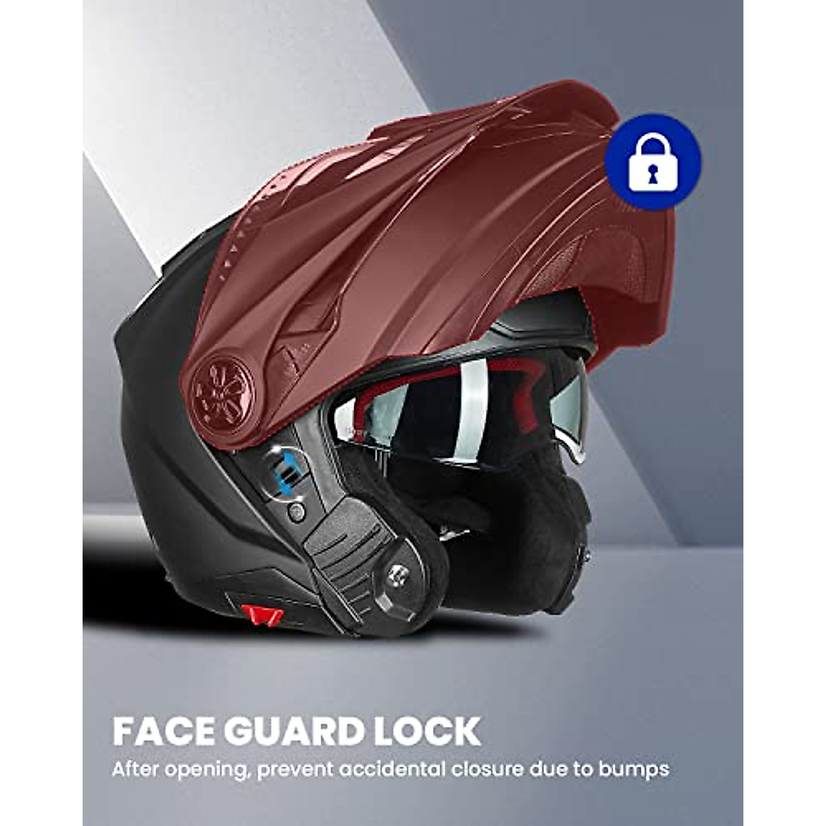 ILM Motorcycle Full Face Modular ATV Helmet Three in One Snowmobile Casco with Pinlock Anti Fog Visor for Men Women DOT Model-909F(Matte Black XXL)