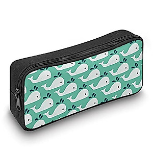 Cartoon Whales Pencil Case Stationery Pen Pouch Portable Makeup Storage Bag Organizer Gift