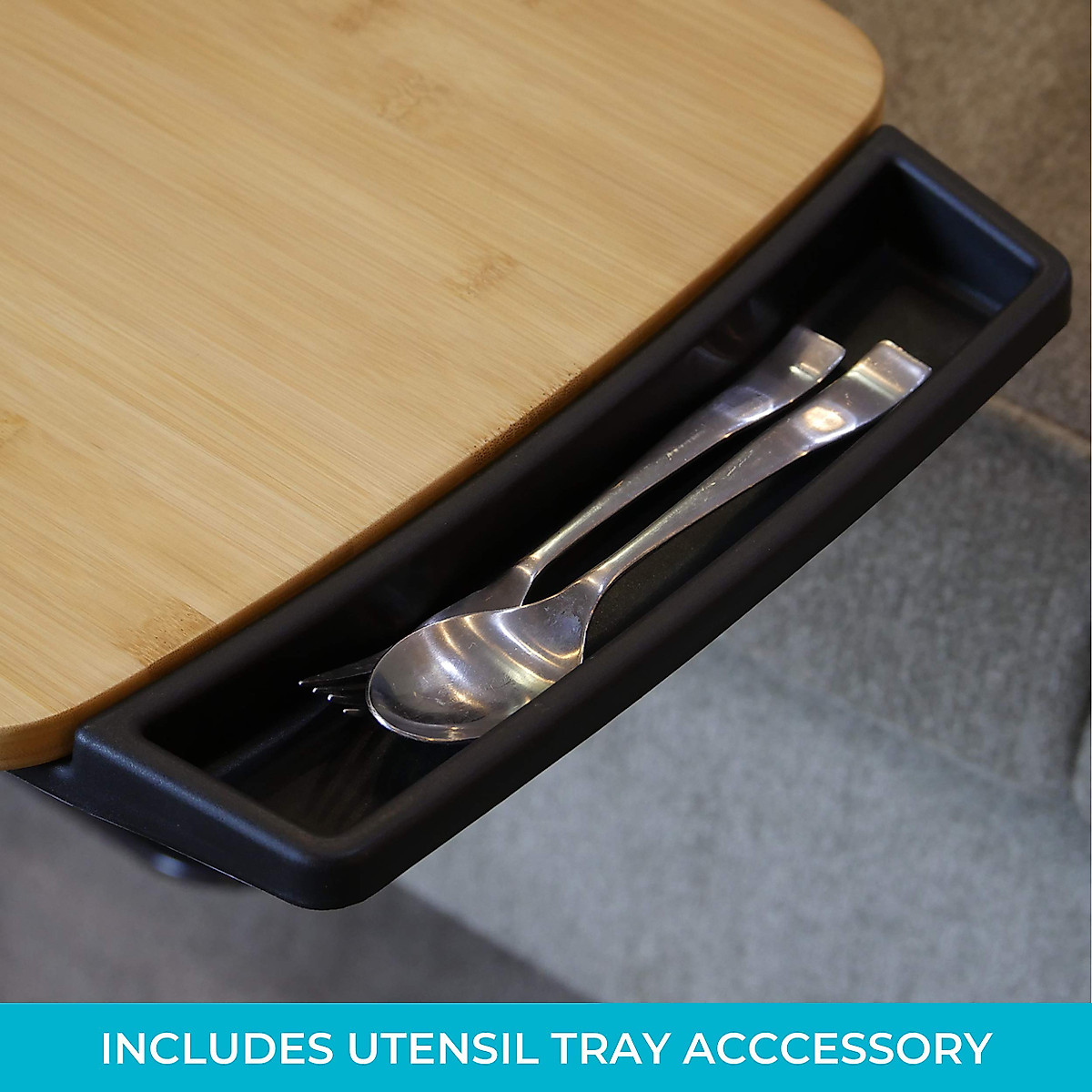 Stander Tray Table Accessory Bundle, Cup Holder, Utensil Compartment, and Base Tube Organizer for Stander and Able Life Tray Tables