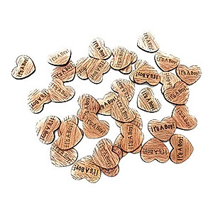 Wooden Heart Confetti ~ It's A Boy ~ Wood Hearts, Wood Confetti Engraved Love Hearts- Rustic Wedding Decor (100 count)